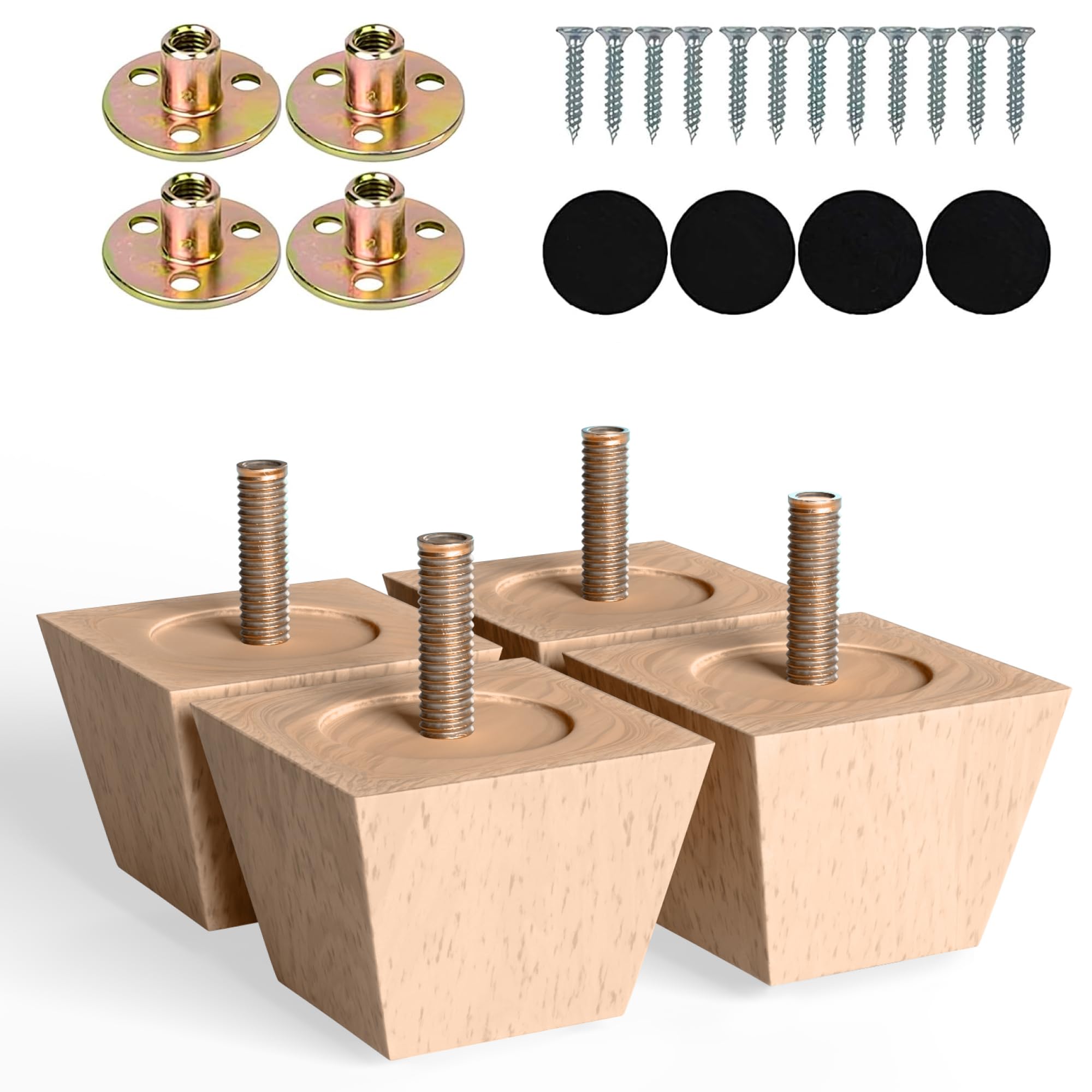 Snapklik.com : Albo Wood Furniture Legs 2 Inch, Heavy Duty Sofa Legs ...