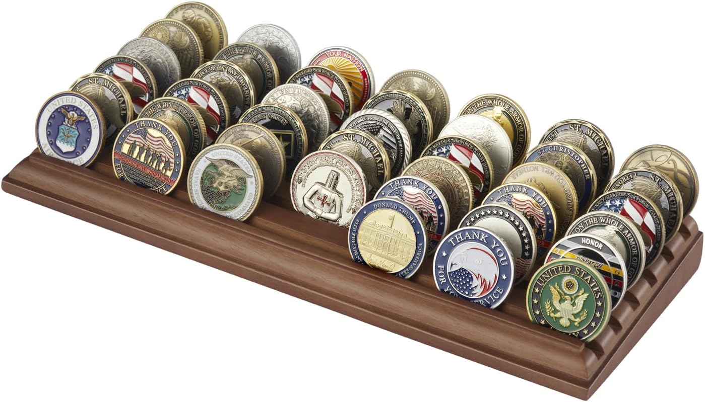 Amazon.com: LIUYALO Military Challenge Coin Display Holder,6 Row ...