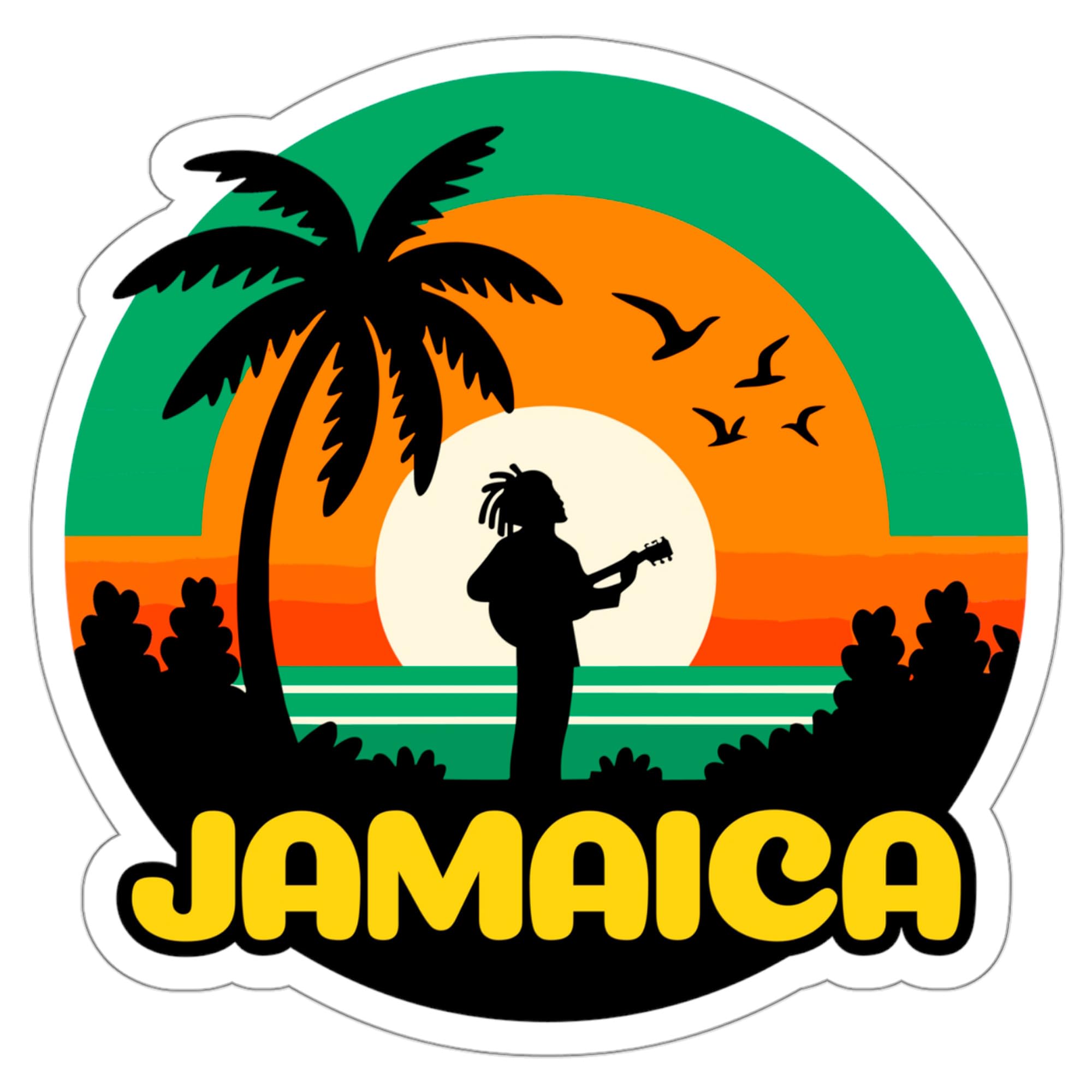 Amazon.com: Jamaica Sticker Weatherproof Vintage Decal Vinyl Small ...