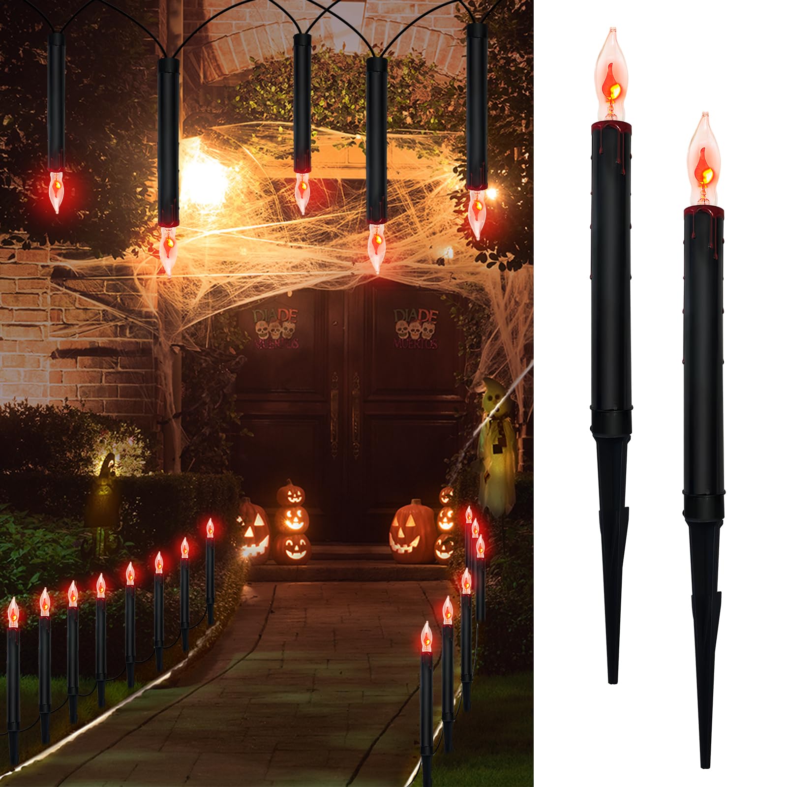 Halloween Pathway Lights Outdoor, 19.5Ft Halloween Pathway Marker ...