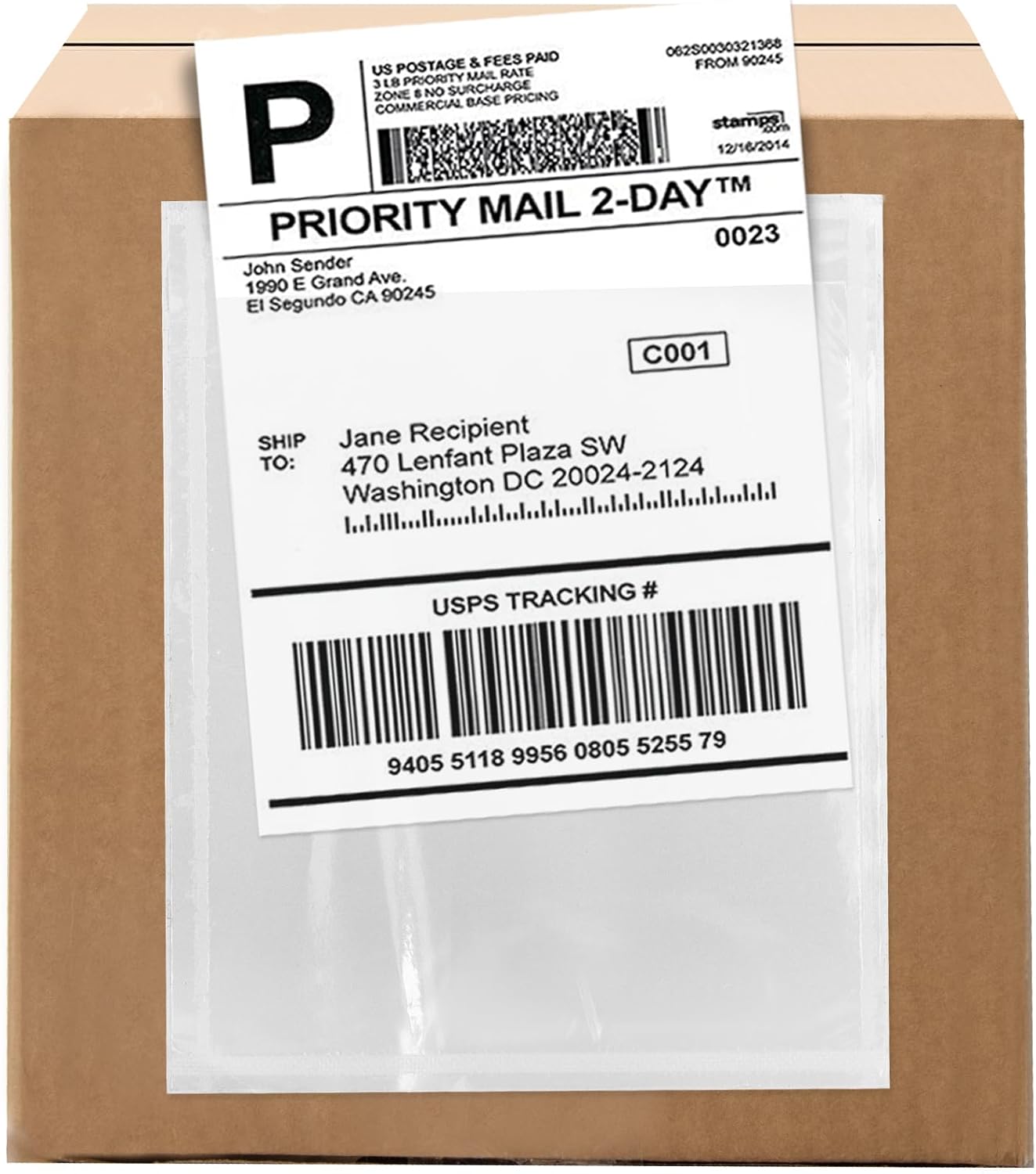 Amazon.com : 1000 Count 4.5" x 6" Shipping Label Envelopes, Clear ...