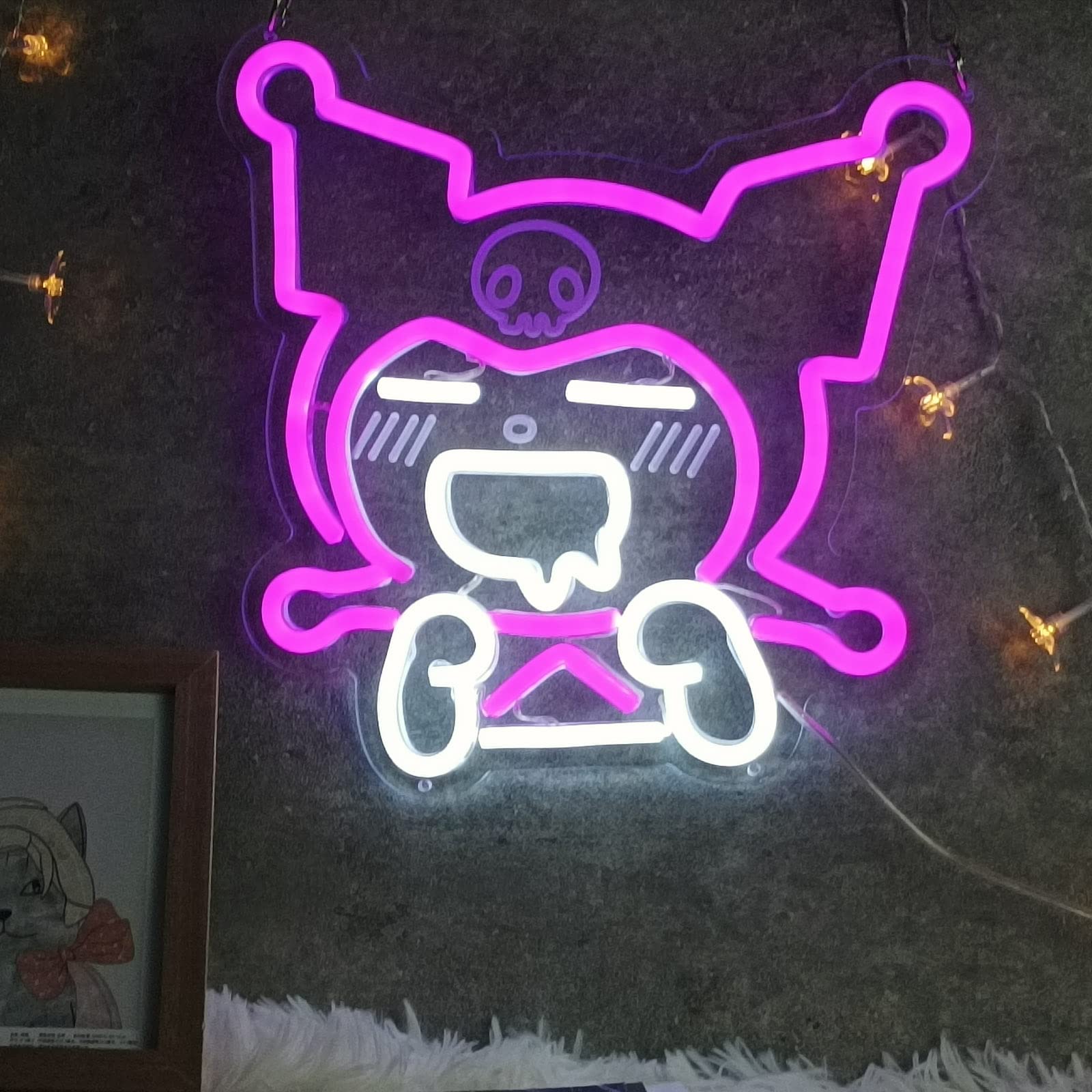 Buy Japanese Anime Neon Light Kuromi Neon Sign, 3D Art Sanrio LED Sign ...