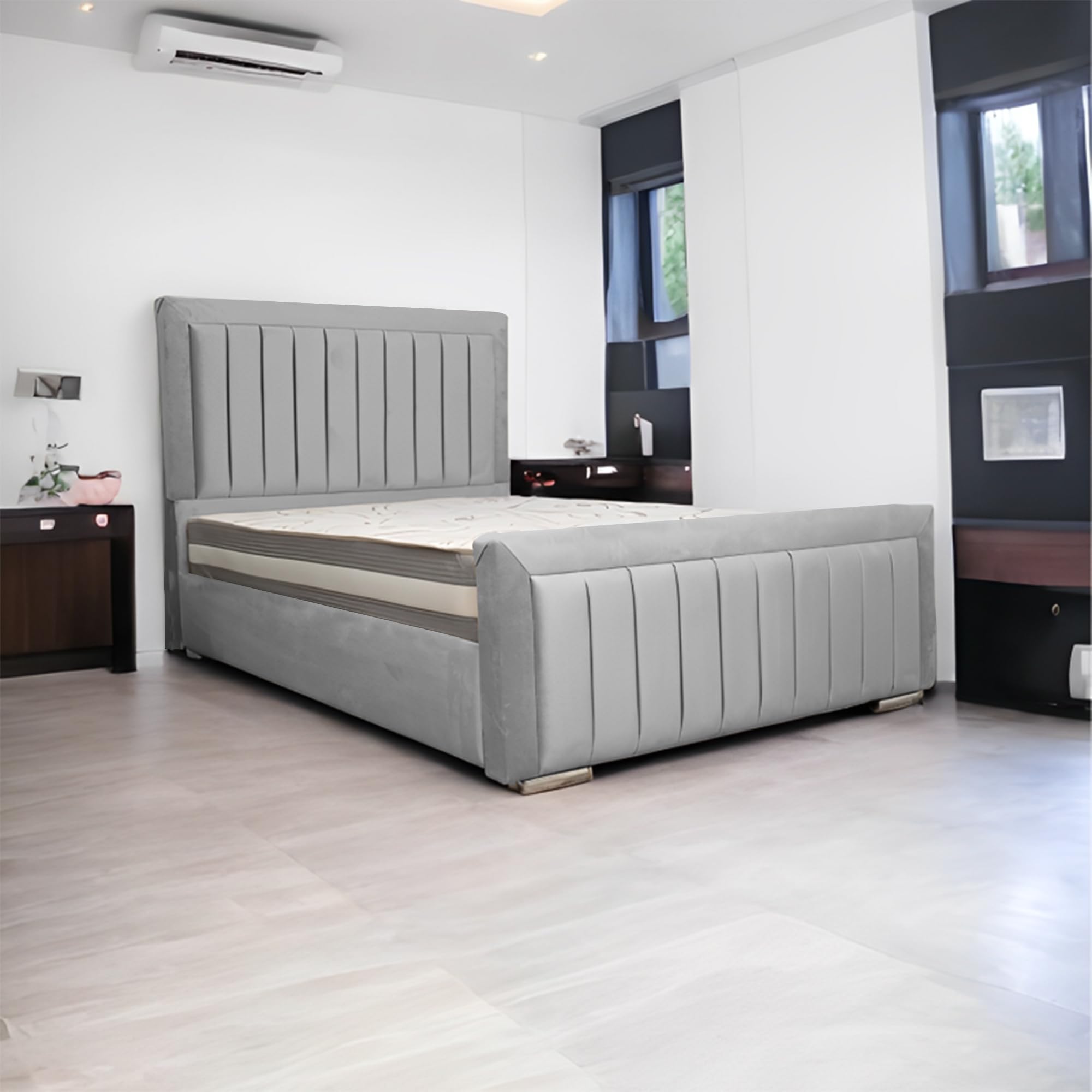 Living Comfort Bedz | Upholstered Sierra Bed | Elegant Plush Velvet ...