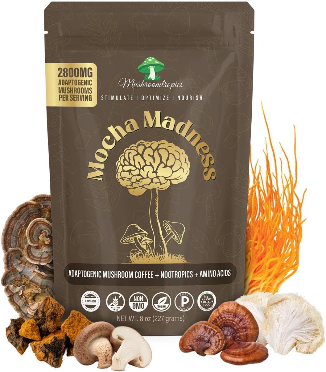 Amazon.com: Mushroomtropics 7-in-1 Adaptogenic Mushroom Coffee Blend ...
