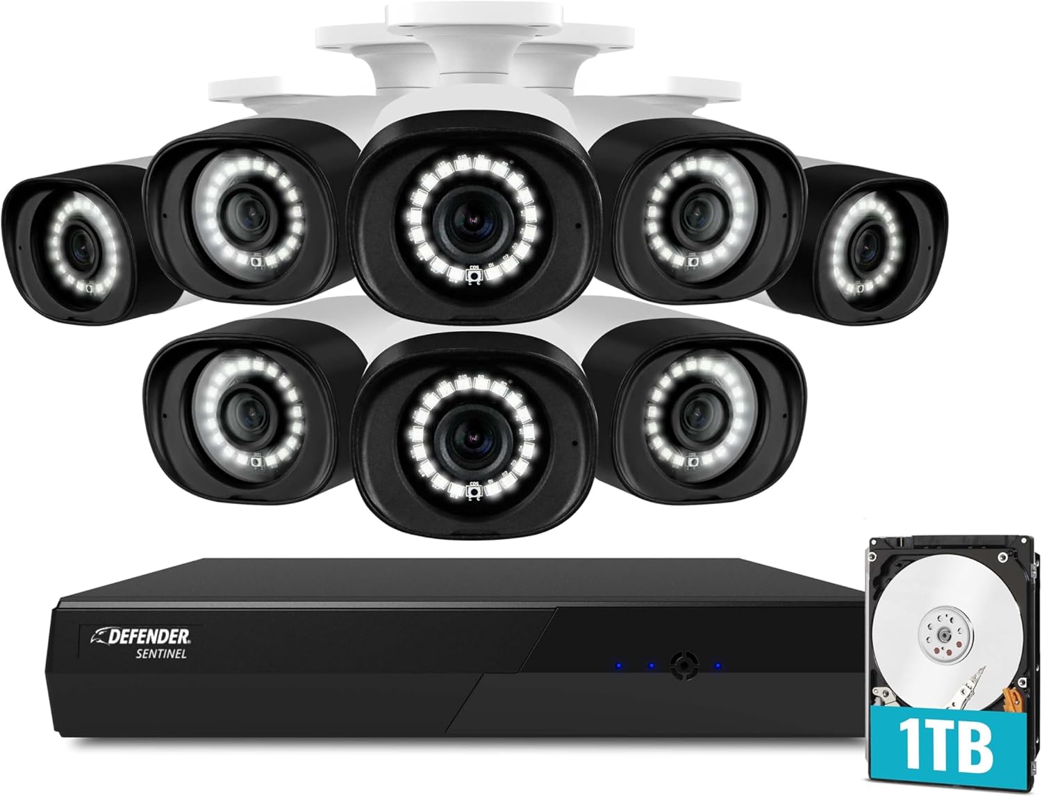 Amazon.com: Defender Sentinel 4K Ultra HD POE Wired 1TB 8 Ch NVR ...