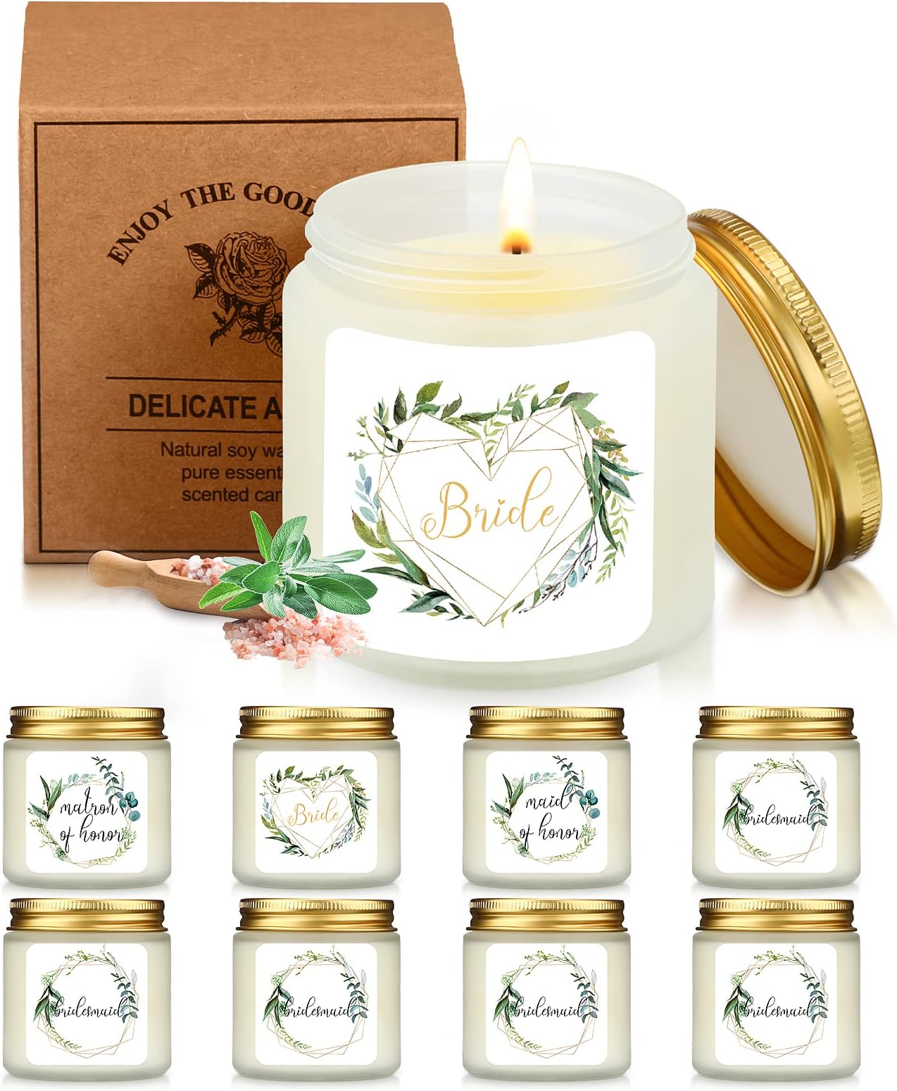 Amazon.com: 8 Pcs Bridesmaid Candles Gifts Candle Jar Wedding Gift Sea ...