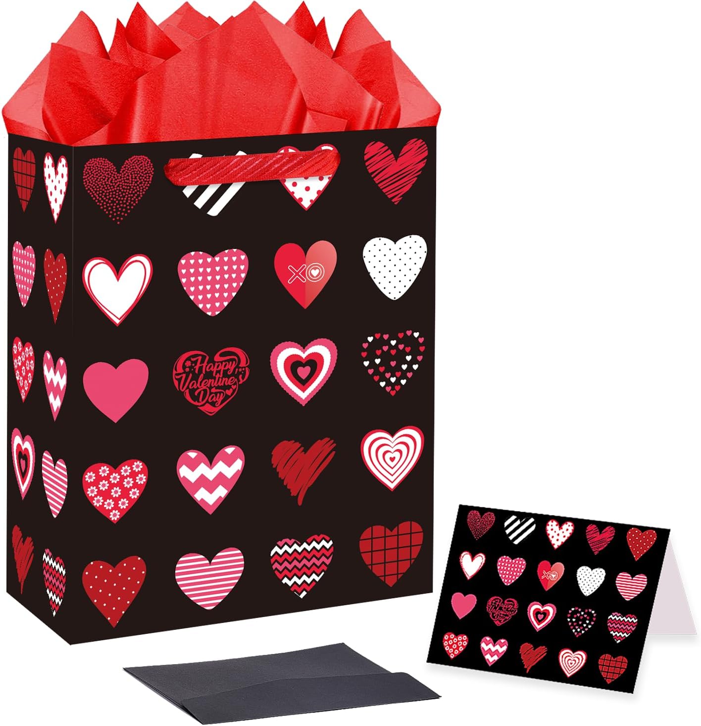 Amazon.com: Jaywayang 12.6" Large Love Heart Gift Bags With Card and ...