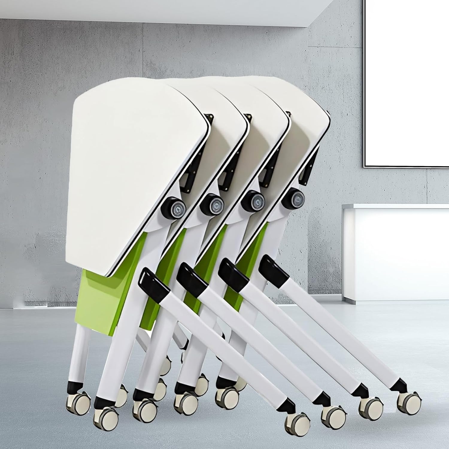 MGBIDMI Modern Sector Shape Conference Room Table, Flip Top Seminar ...