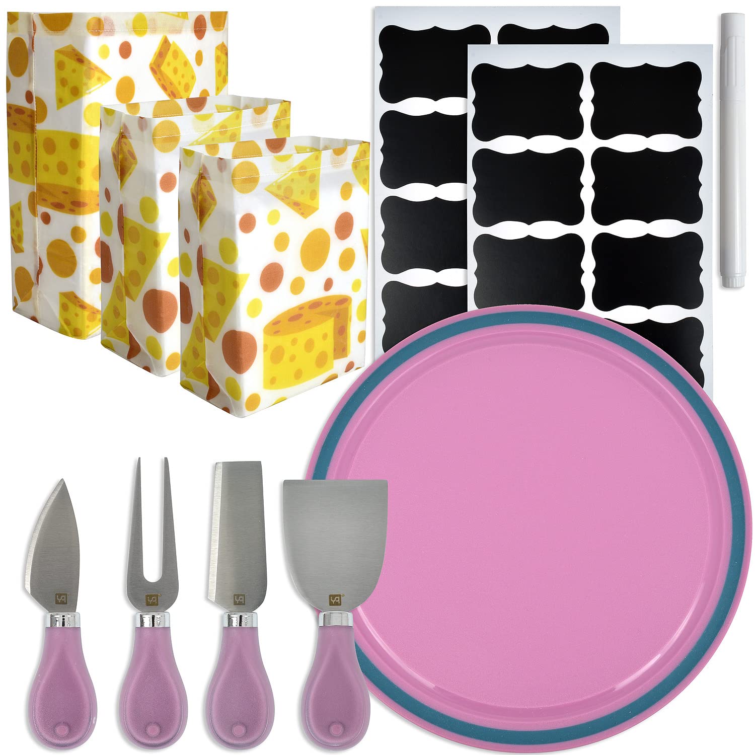 Deluxe Charcuterie Board Set, with Beeswax Food Bags, Chalkboard Labels ...