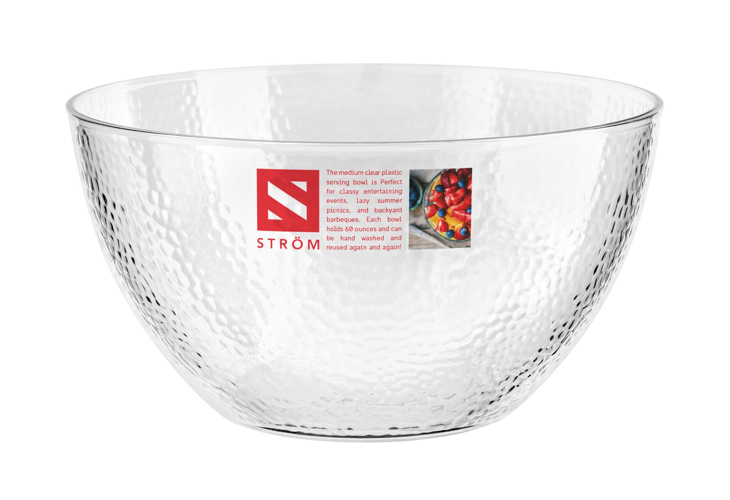 HOMESHOPA Serving Bowls, 1 Pack 60 oz Clear Plastic Mixing Bowls ...