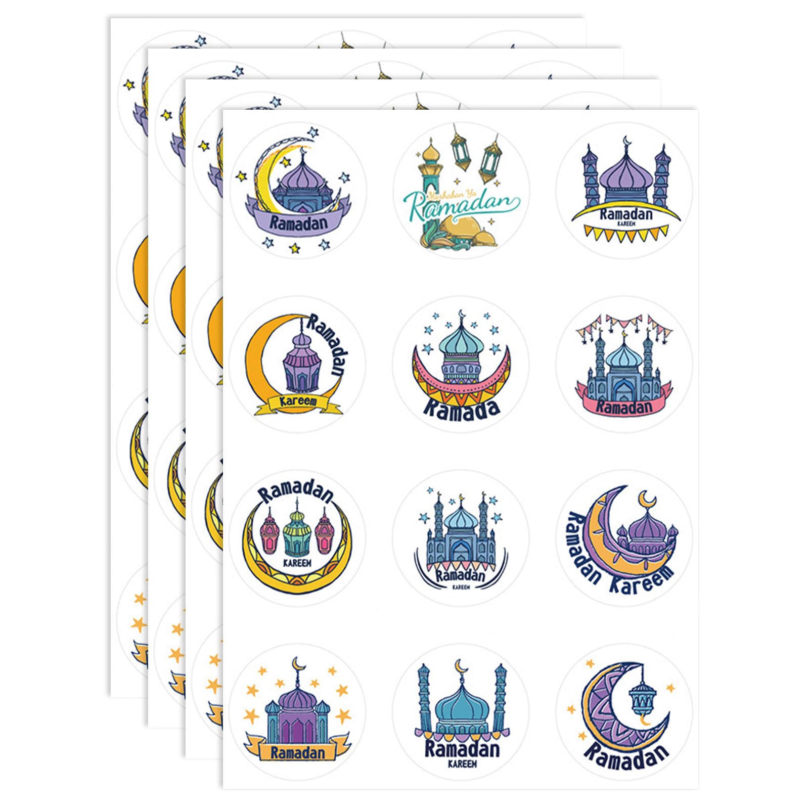 48PCS Ramadan Mubarak Stickers, Ramadan Kareem Stickers for Gift Bags ...