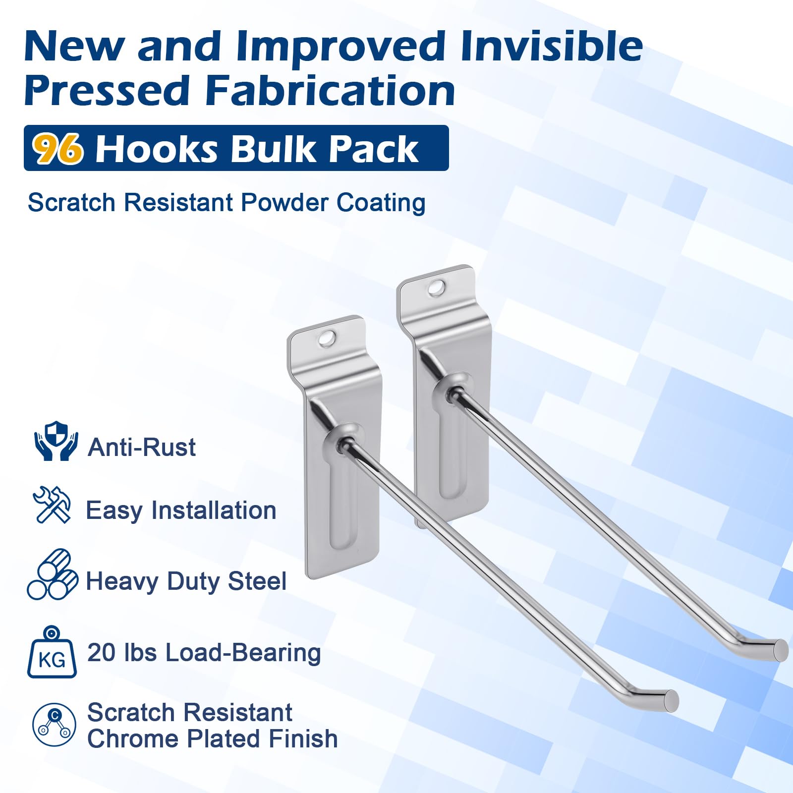 Snapklik.com : Polmart 8 Heavy Duty Slatwall Panel Hooks - Pack Of 96