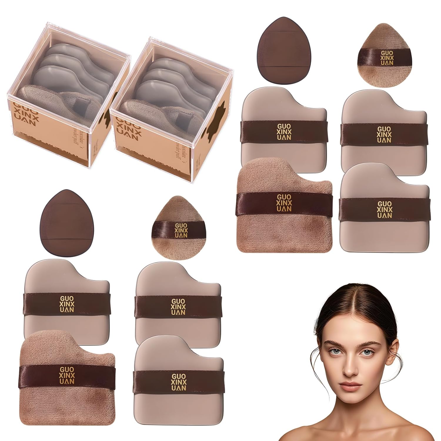 Amazon.com : 2 Box of 12 Pcs Guoxiaoniu Chocolate Color Quick Makeup ...