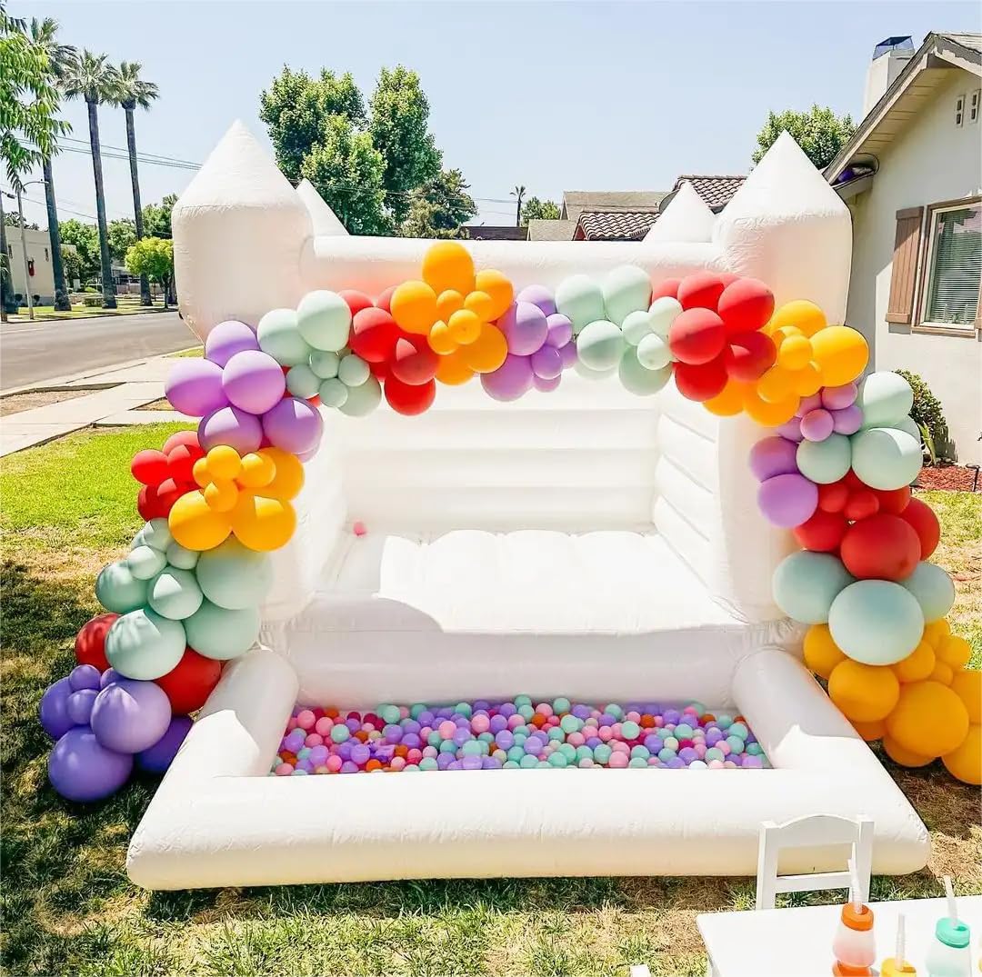 King Inflatable White Bounce House Castle with Ball Nepal | Ubuy