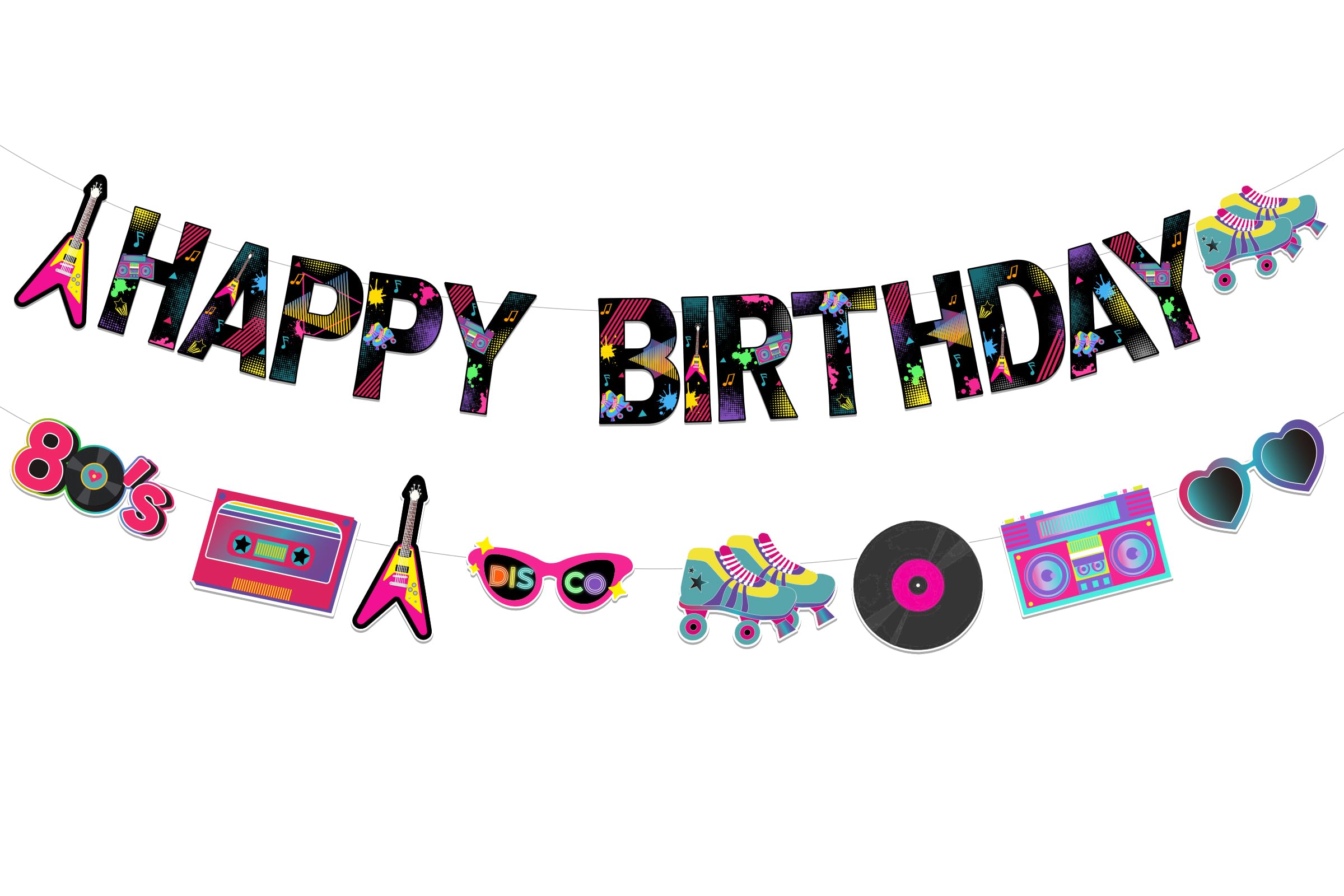 Sursurprise Back To The 80s Theme Party Decorations 1980s Happy ...