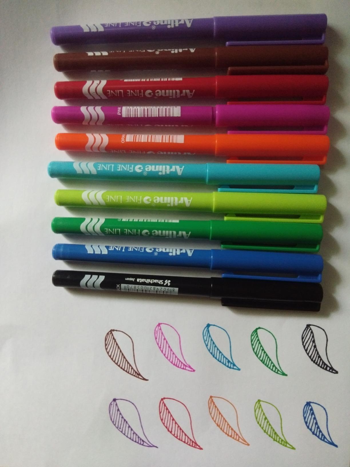 Artline Fine Line 0.4mm , Black, Blue, Green, Red, Purple, Turquoise ...