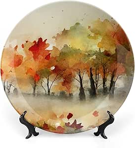 Amazon.com: Gokays Fall Decorative Plates for Wall Hanging, Fall Maple ...