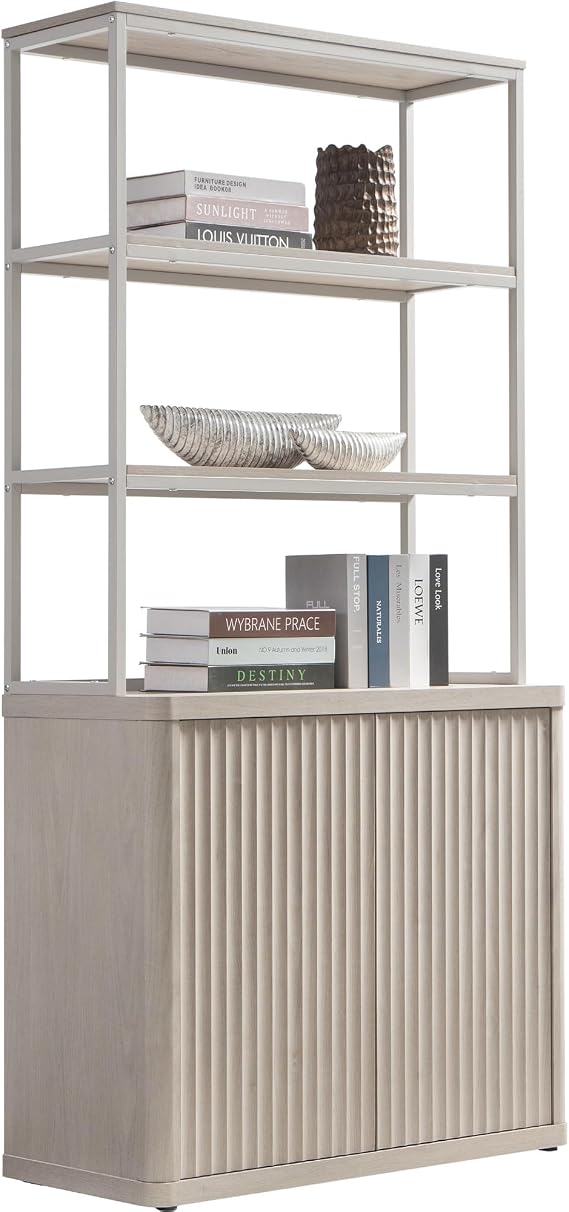 Amazon.com: SICOTAS Book Shelf Fluted Bookshelf 71" Tall Bookcase with ...