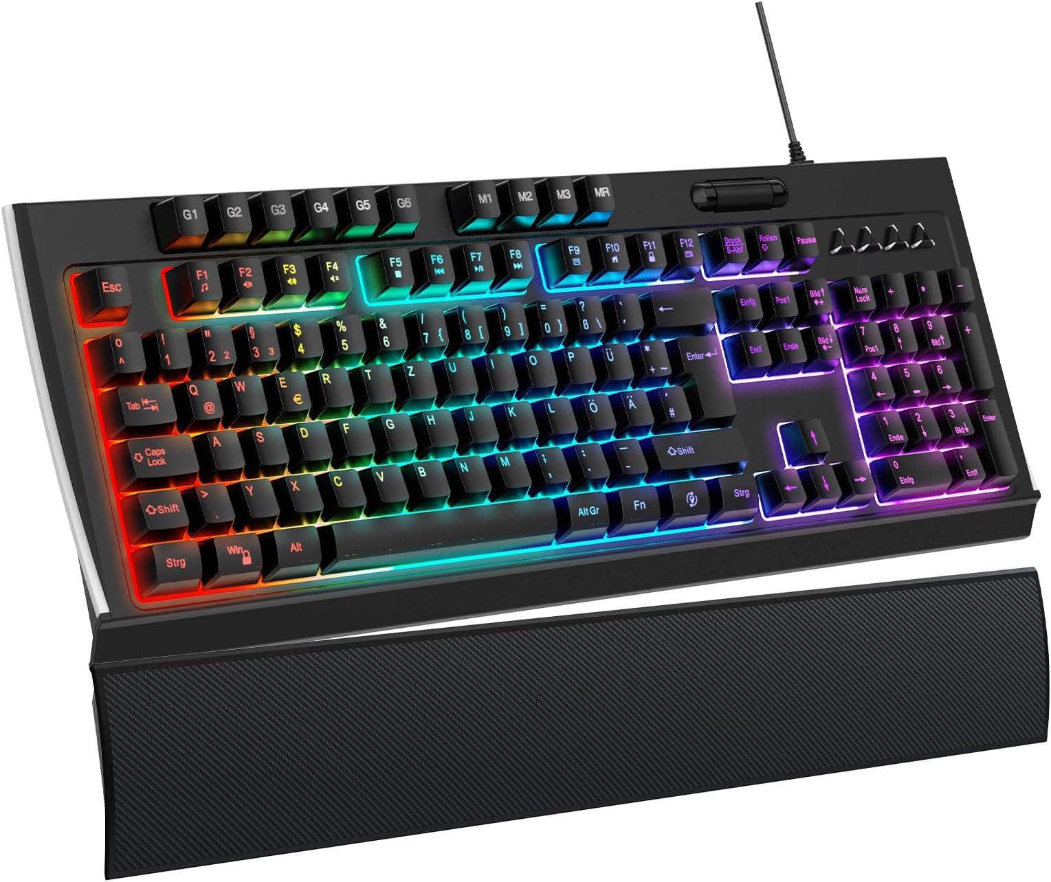 Rii Gaming Tastatur PC, RGB Tastatur kabelgebunden, Regenbogen ...