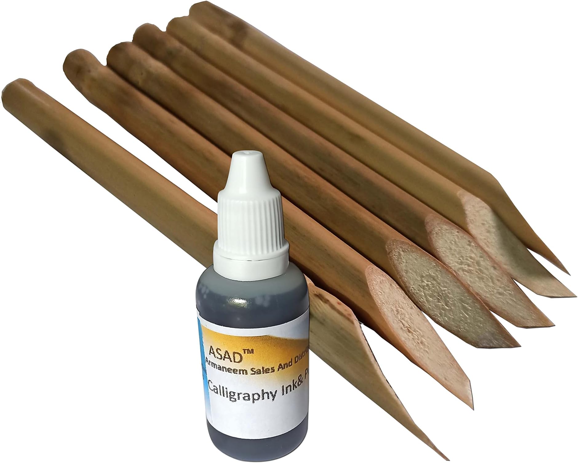 ASAD Elegant Reeds Calligraphy Pen Set - 6 Pens with Ink & Pot : Amazon ...