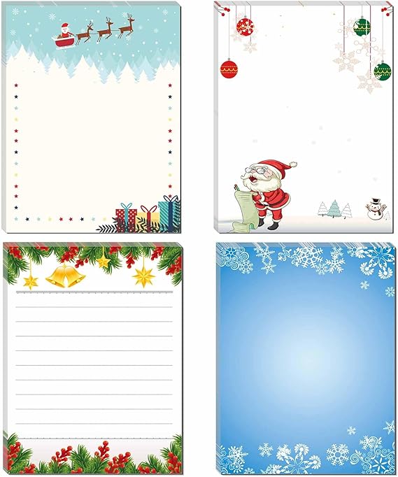 Amazon.com : DUGUTUL 4 Christmas Notepads Holiday Notepads for ...