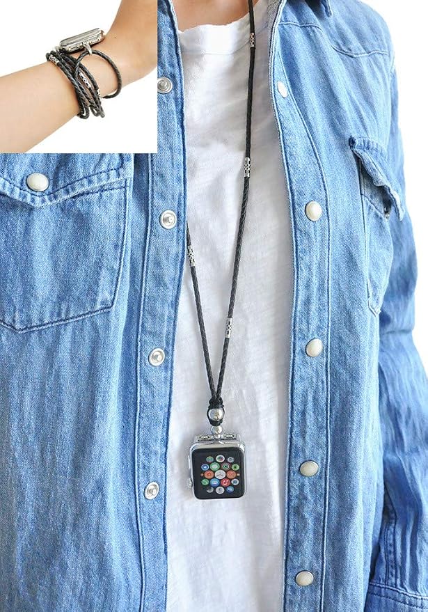 Amazon.com: Genuine Black Leather Necklace 38mm of Series 3 2 1 / 40mm ...