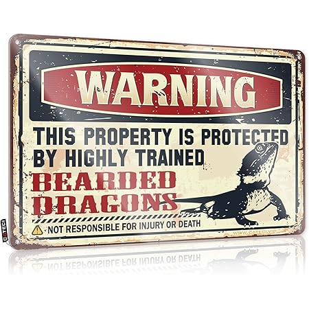 Amazon.com: FemiaD Bearded Dragons Sign,Funny Metal Signs,Bearded ...