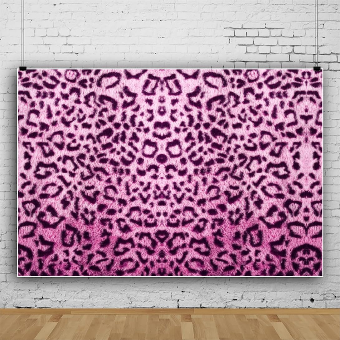 Amazon.com : Pink Leopard Print Backdrop 10x8ft Ladies Night Backdrops ...