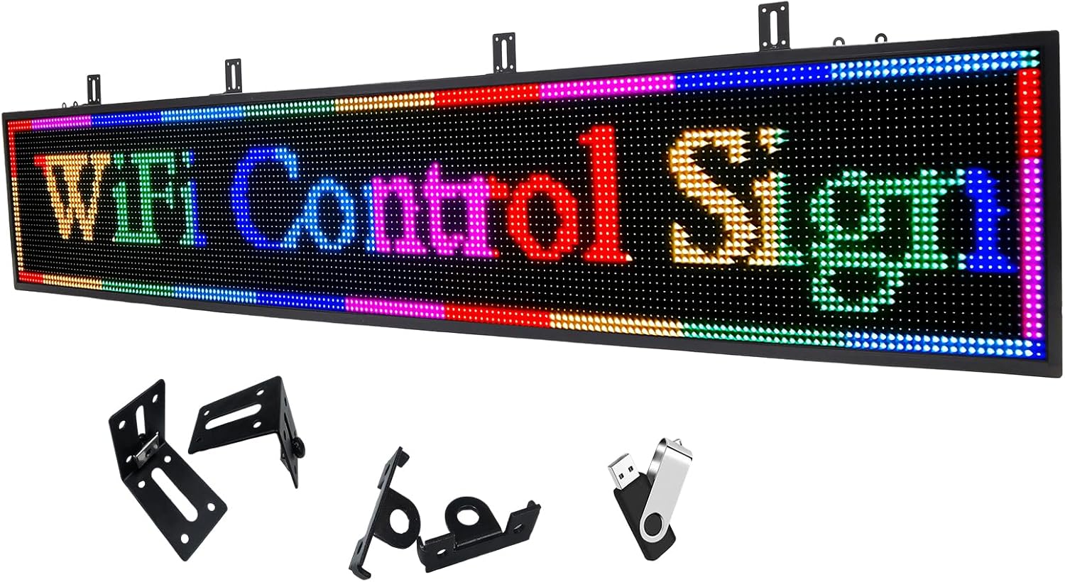 Amazon.com: Outdoor P10 LED Scrolling Programmable Sign 77"x14", Bright ...