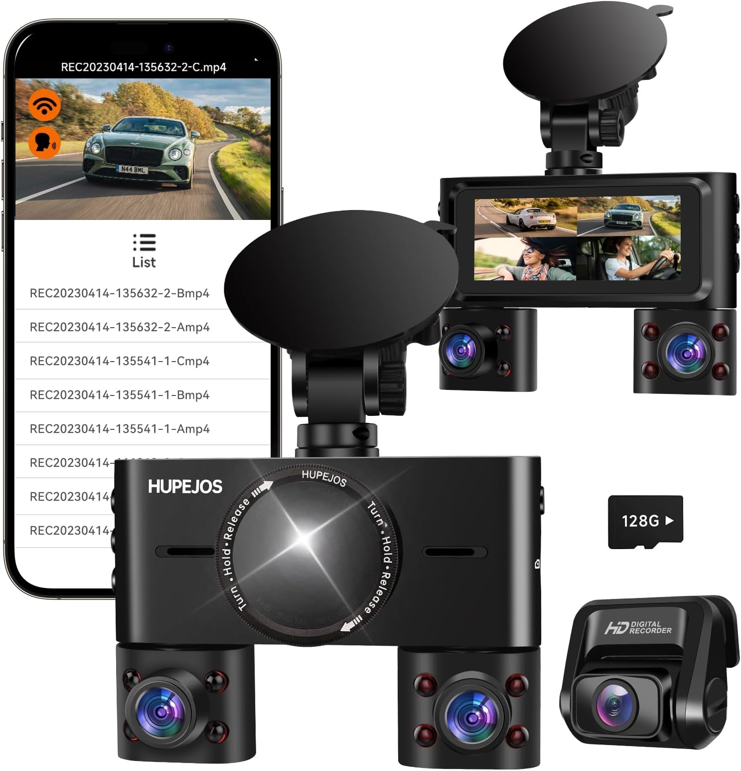 Amazon.com: 360° Dash Cam Front and Rear, 4 Channel FHD 4 * 1080P ...