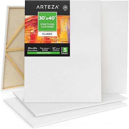 Set of 5 Artists Paint Canvas Boards 50x40cm A3 - Canvas for Painting ...