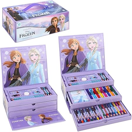 Frozen Kids 43pc Colouring Art Stationery Set with Watercolour Felt Tip ...