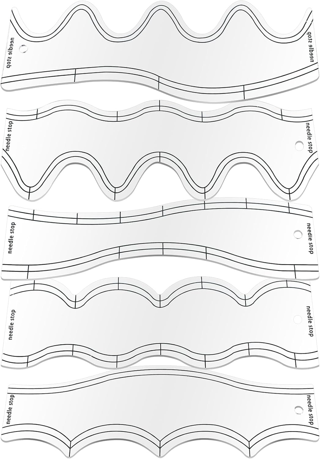 Amazon.com: 5 Pcs Wave Quilting Rulers and Templates Set, Quilting ...