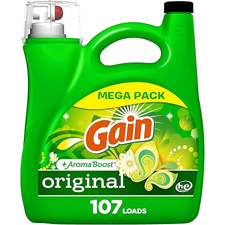 Amazon.com: Gain + Aroma Boost Liquid Laundry Detergent Original Scent ...