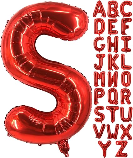 Amazon.com: Lovoir 40 Inch Large Red Letter S Balloons Big Size Jumbo ...