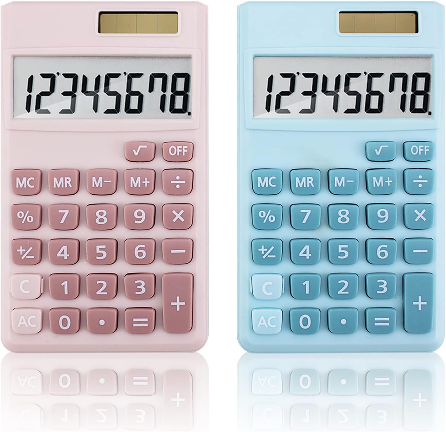 Amazon.com : Pink Calculator,Small Calculator,Mini Calculator,Cute Calculator,Solar Calculator ...