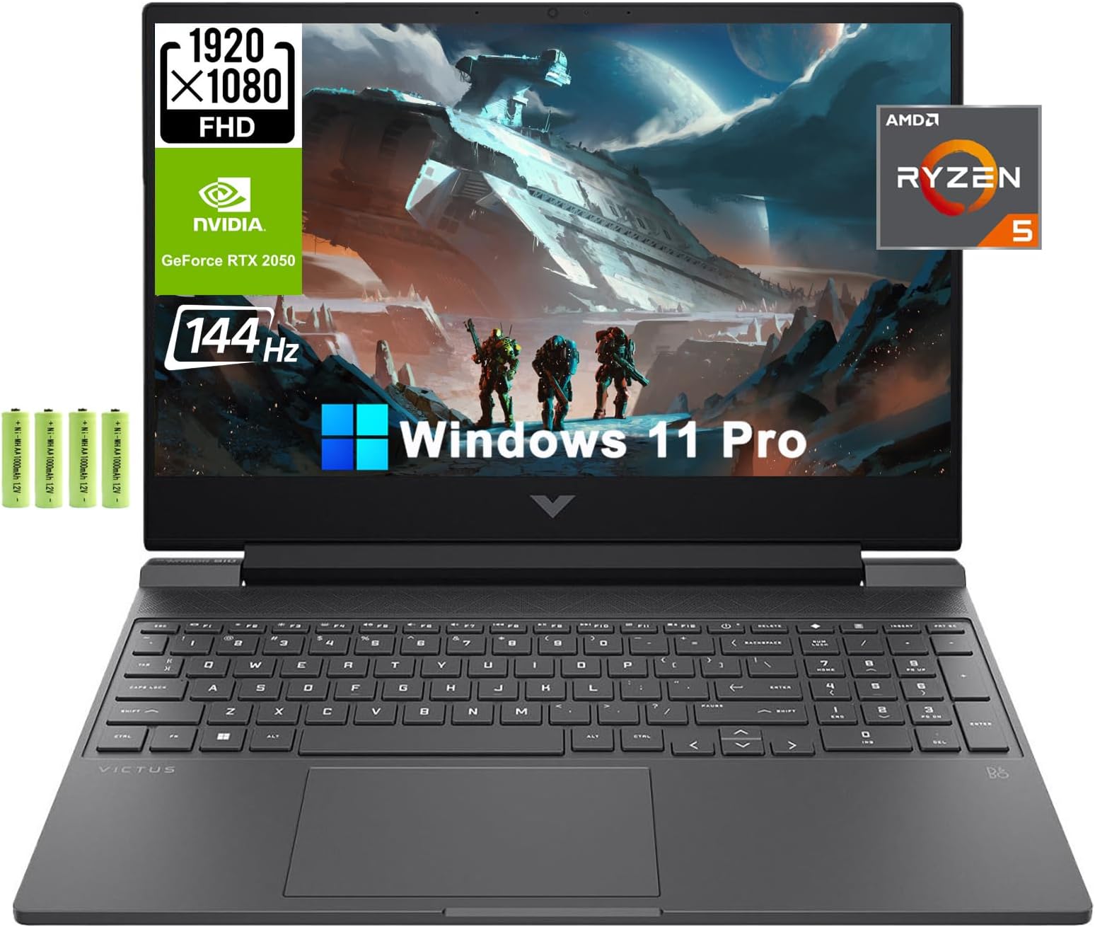HP Victus Gaming Laptop[Windows 11 Pro], 15 15.6 pulgadas FHD IPS 144Hz, 6 núcleos AMD Ryzen 5 ...