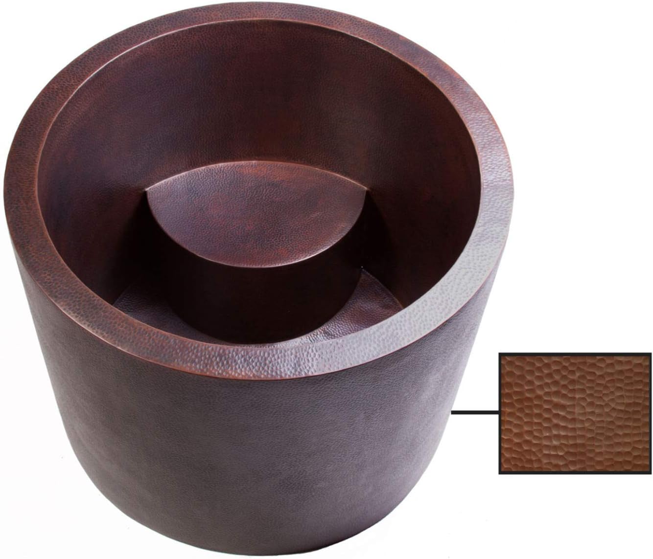 Soluna Japanese Style Copper Soaking Tub in Cafe Natural Finish ...