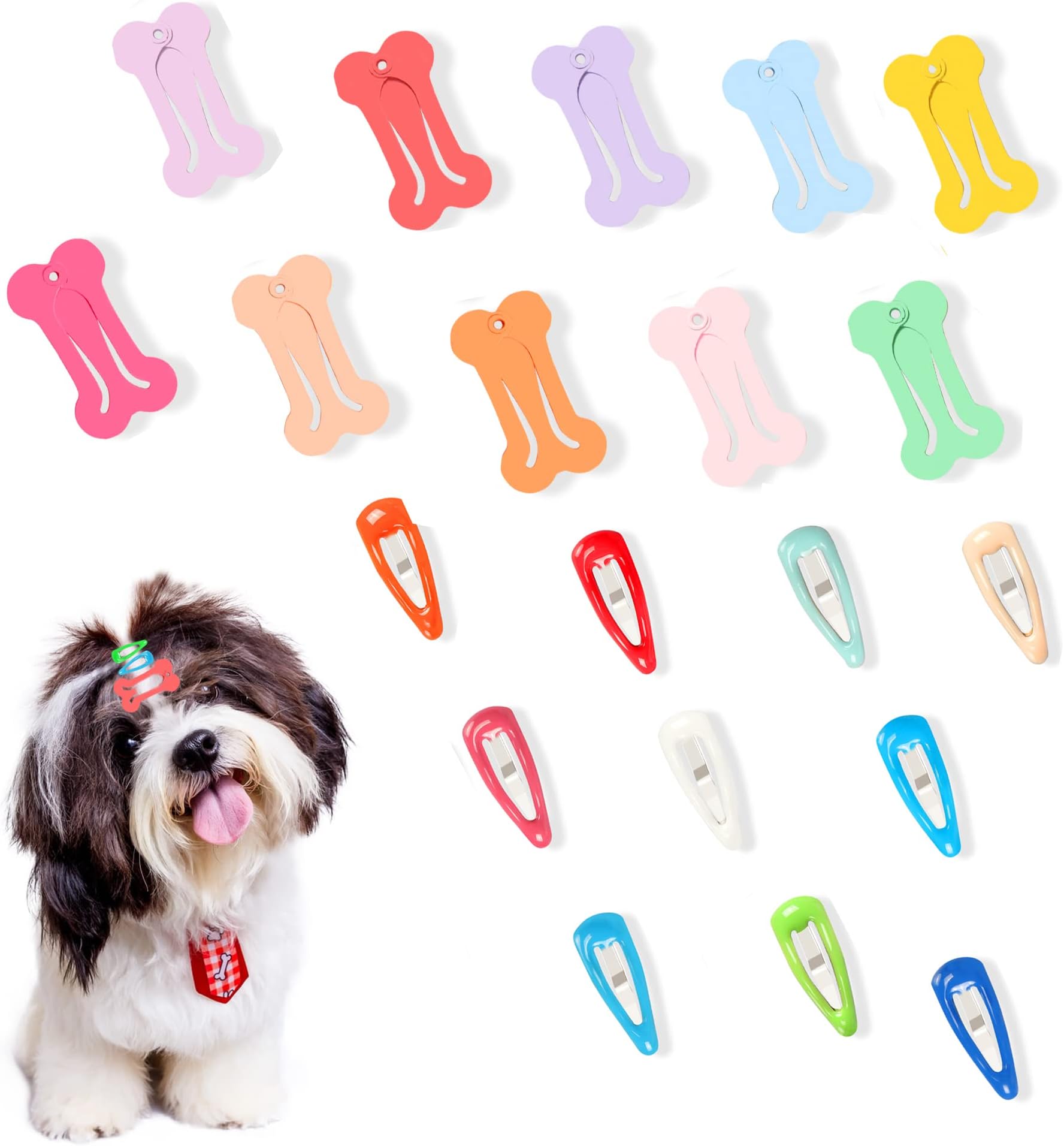 Amazon.com : PET SHOW Cute 0.9" Waterdrop Small Snap Hair Clips Pet ...