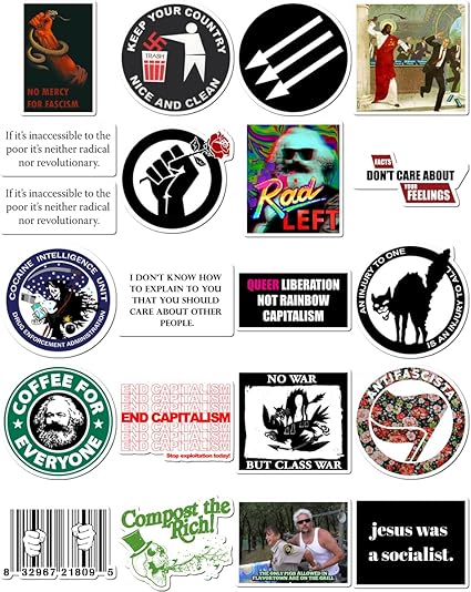 Amazon.com: Stickers Pack 20 Pcs Leftist Vinyl Aesthetic Colorful ...