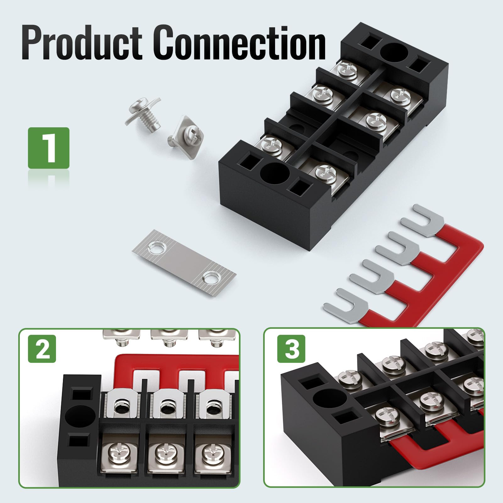 Snapklik.com : KERWINN 15A Screw Terminal Block, 8 Position Dual Row ...