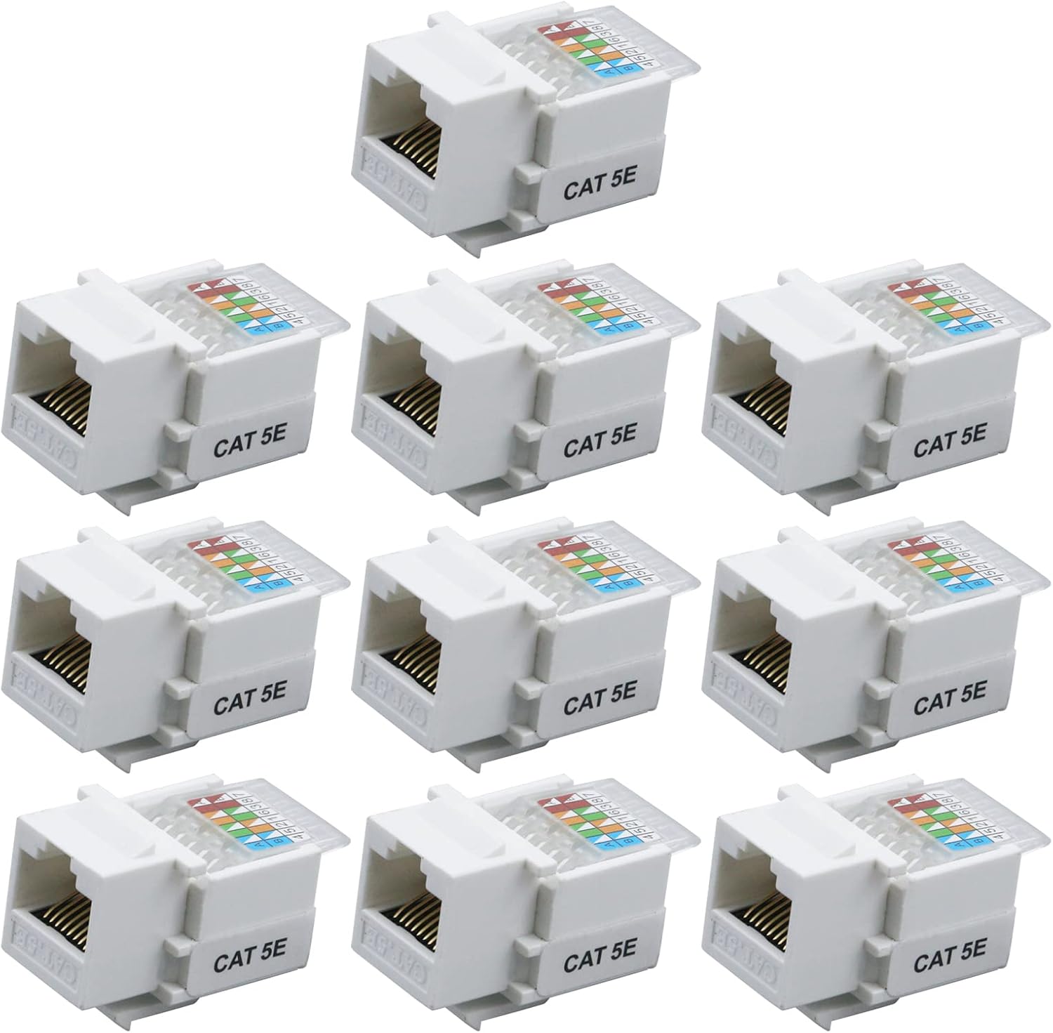 Amazon.com: Antrader RJ45/Cat6/Cat5e Tool-Less Keystone Jack Connector ...