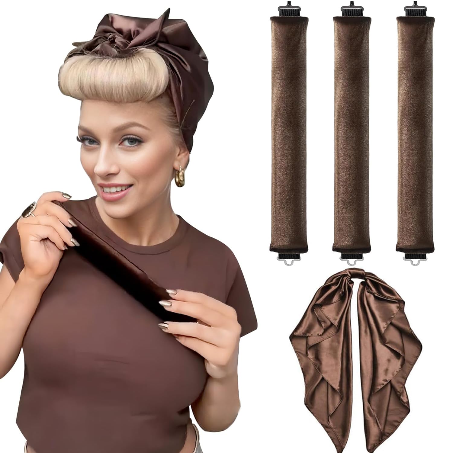 Heatless Hair Curler,Overnight Heatless Curls Blowout Rods Headband for ...