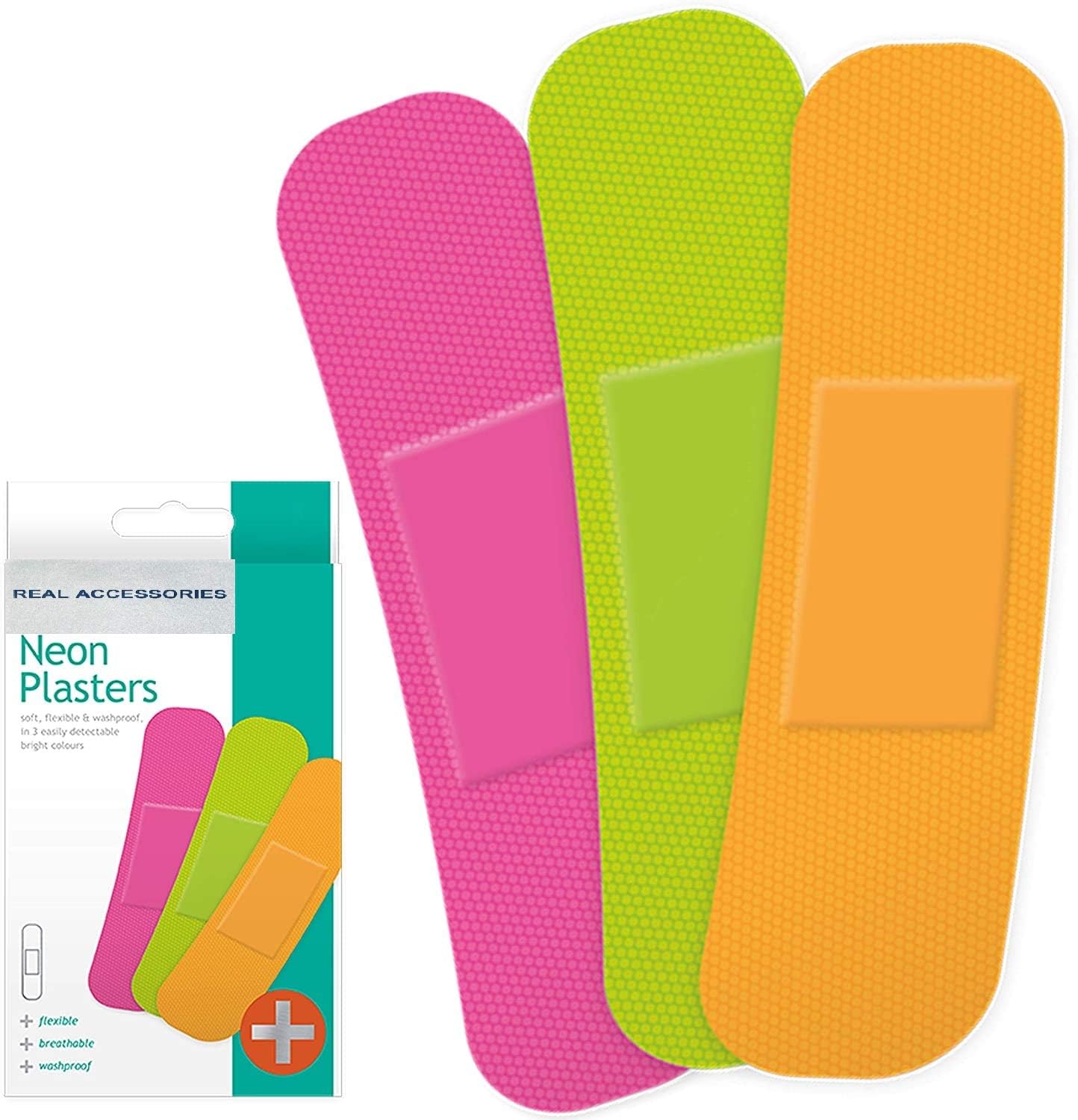 60pcs Neon Waterproof Plasters | Fun Plasters for Kids | Brightly ...