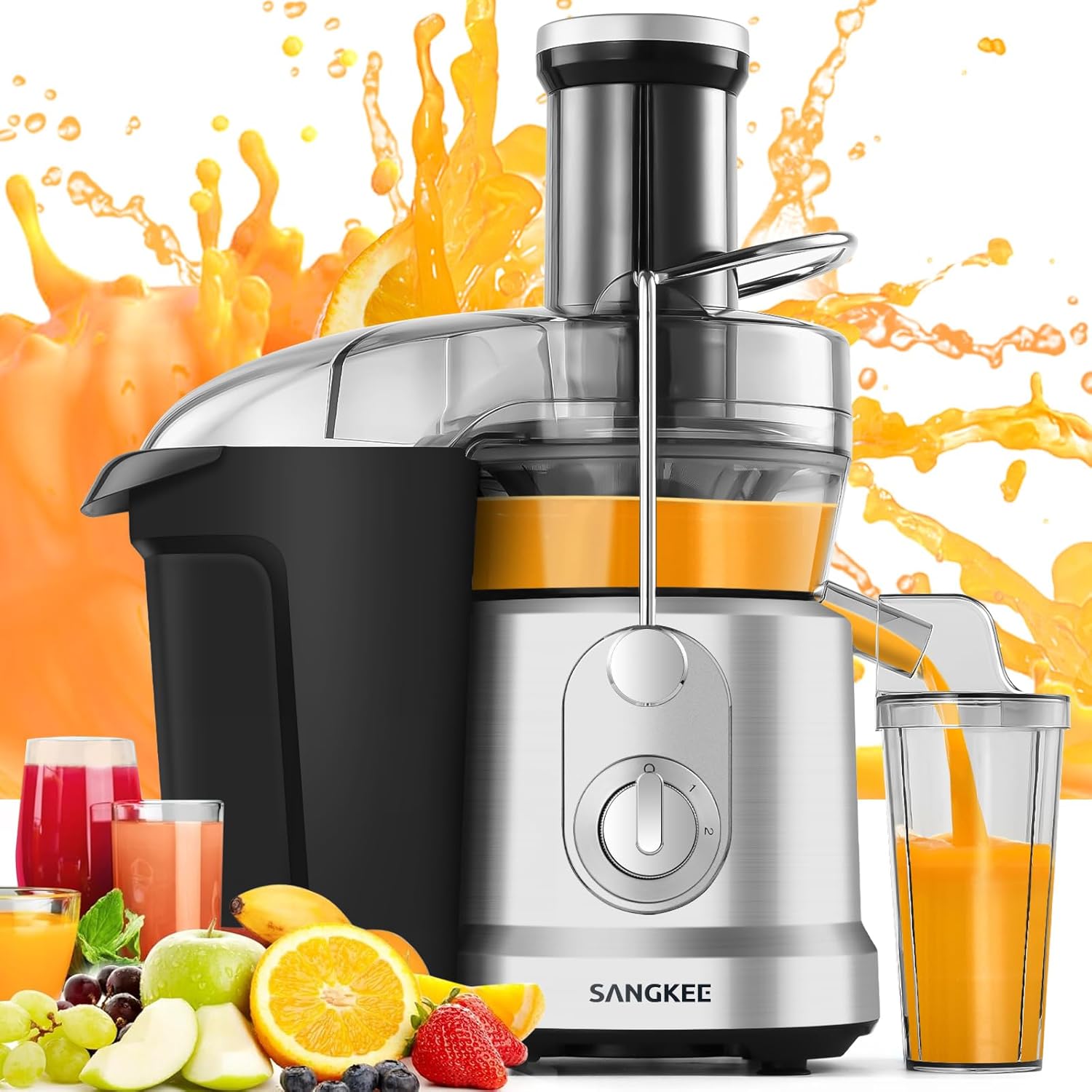 Extractor de Jugos, Exprimidor Centrífugo para Frutas y Verduras, Tubo ...