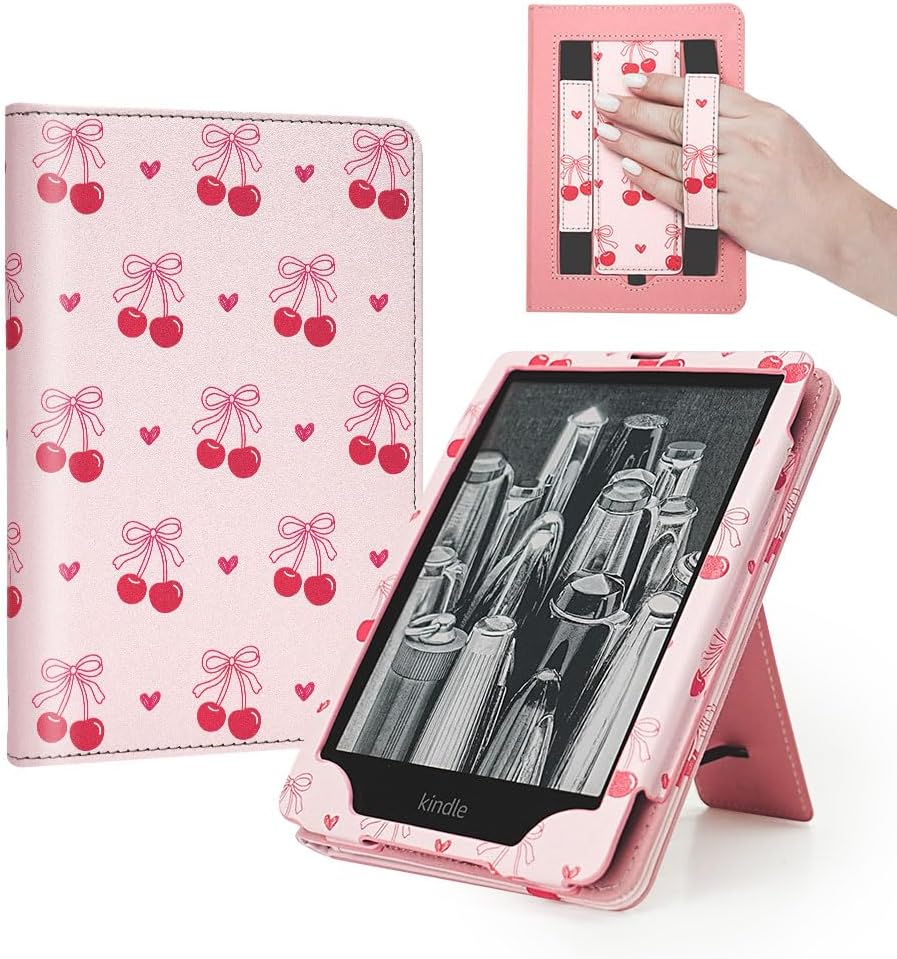 Amazon.com: Pink Cherry Bow Case for 7"/6.8" Kindle Paperwhite 12th ...