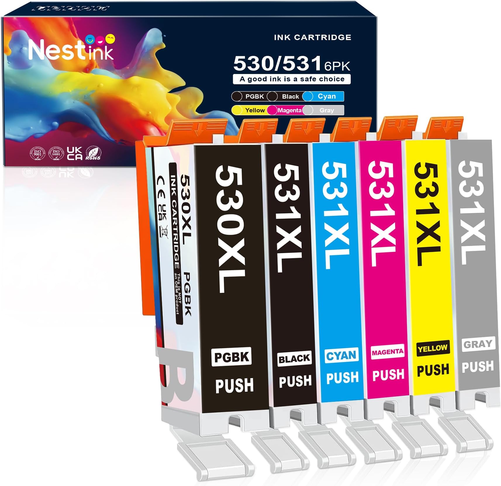 Canon PGI-530 / CLI-531 Original-Tintenpatronen, 6er-Pack (2 x Schwarz ...