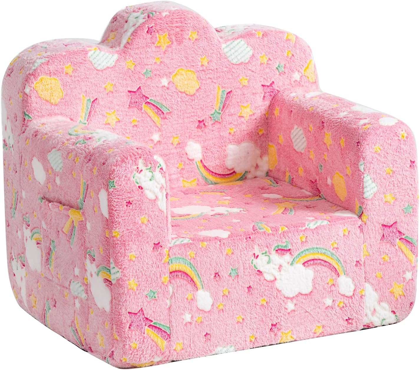 Amazon.com: Tiita Kids Couch Plush Toddler Chair, Cloud-Like Glow in The Dark Kids Sofa Toddler ...