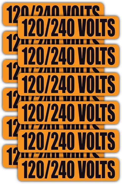 Amazon.com: 120/240 Volts Voltage & Conduit Markers | Stickers | Decals ...