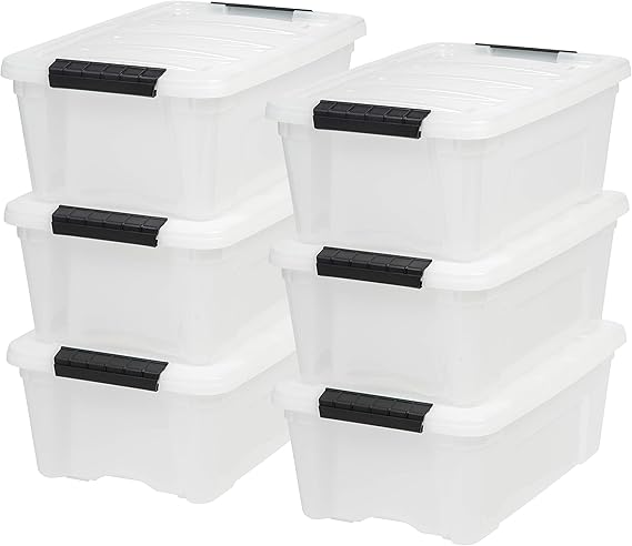 Amazon.com: IRIS USA 12 Qt. Plastic Storage Bin Tote Organizing ...